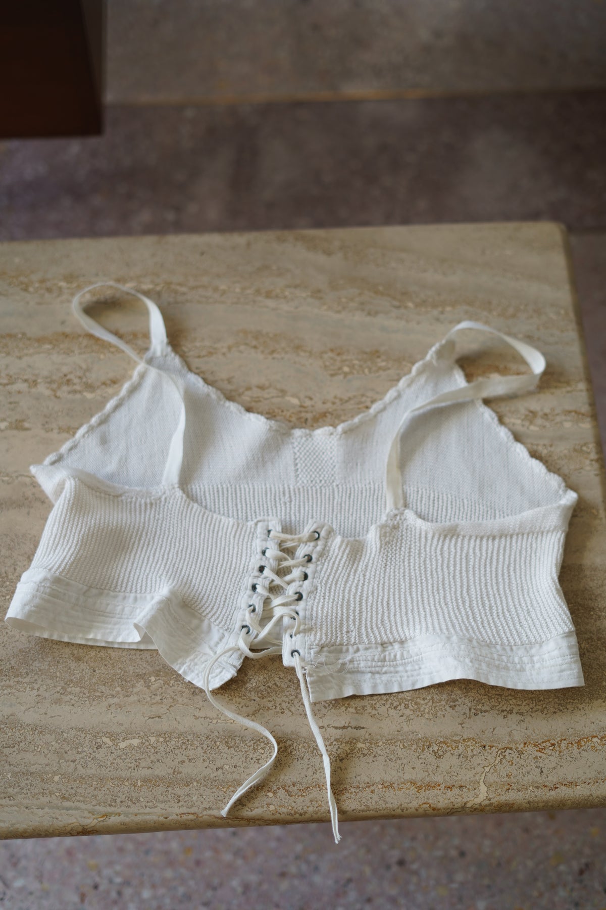 ANTIQUE KNITTED BRA TOP – PORT