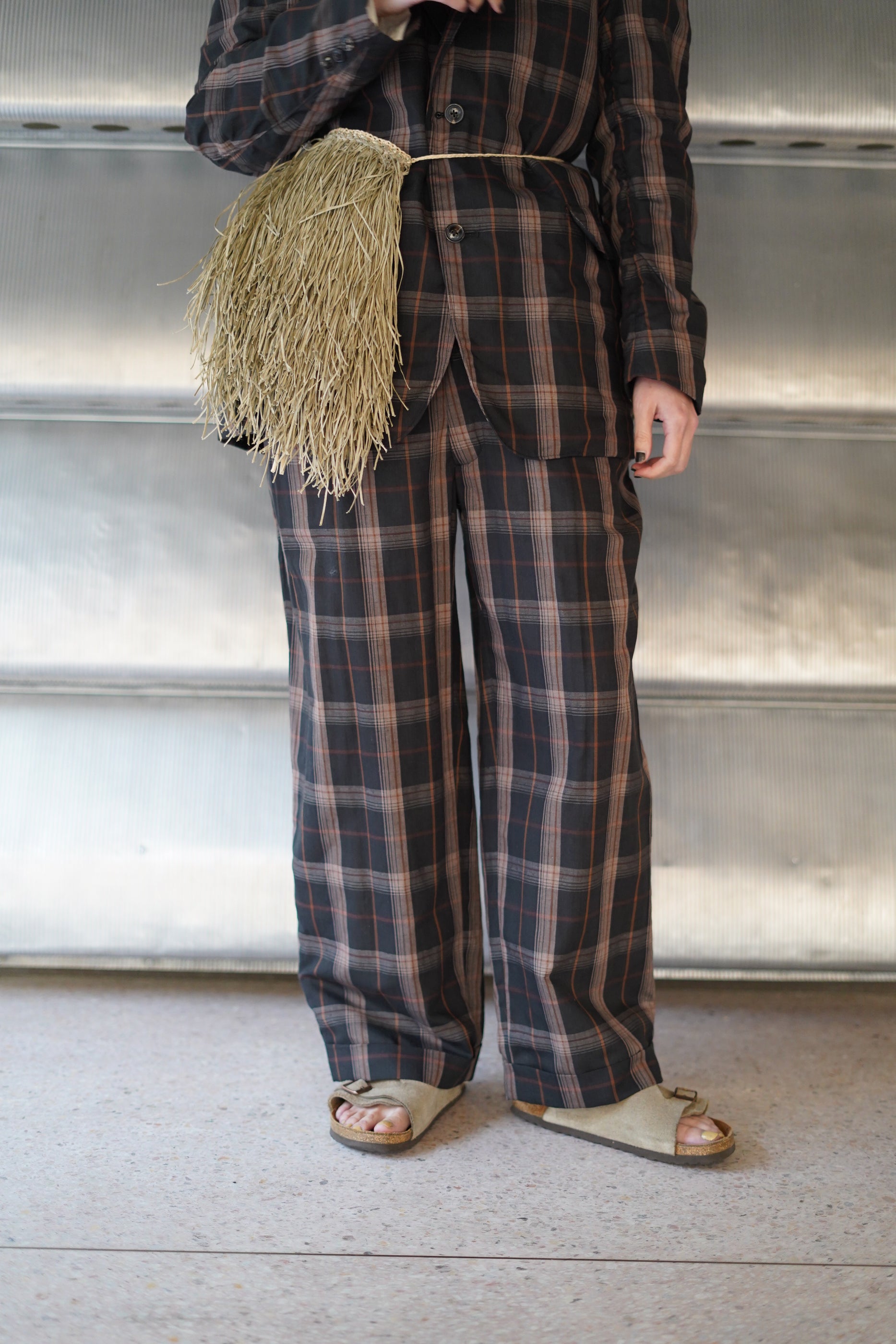 FUMIKA_UCHIDA PLAID 2-TUCK TAPERED SLACKS – PORT