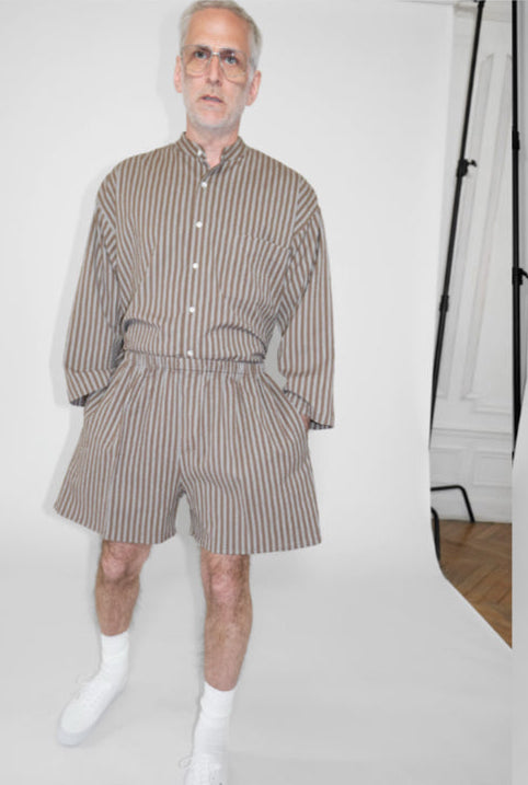 CRISTASEYA MAXI BOXER in BROWN STRIPES – PORT